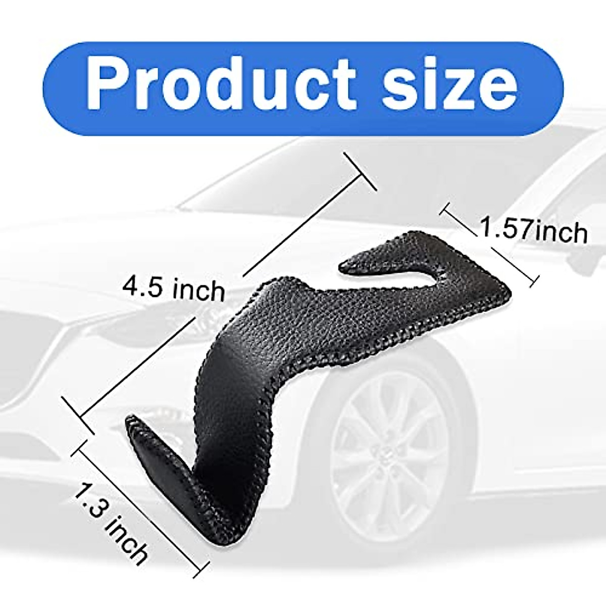 neynavy 2 PCS Car Headrest Hook, Leather Vehicle Back Seat Hanger Auto Seat Hook Hangers Interior Accessories for Purse Coats Umbrellas Grocery Bags Handbag (Black)