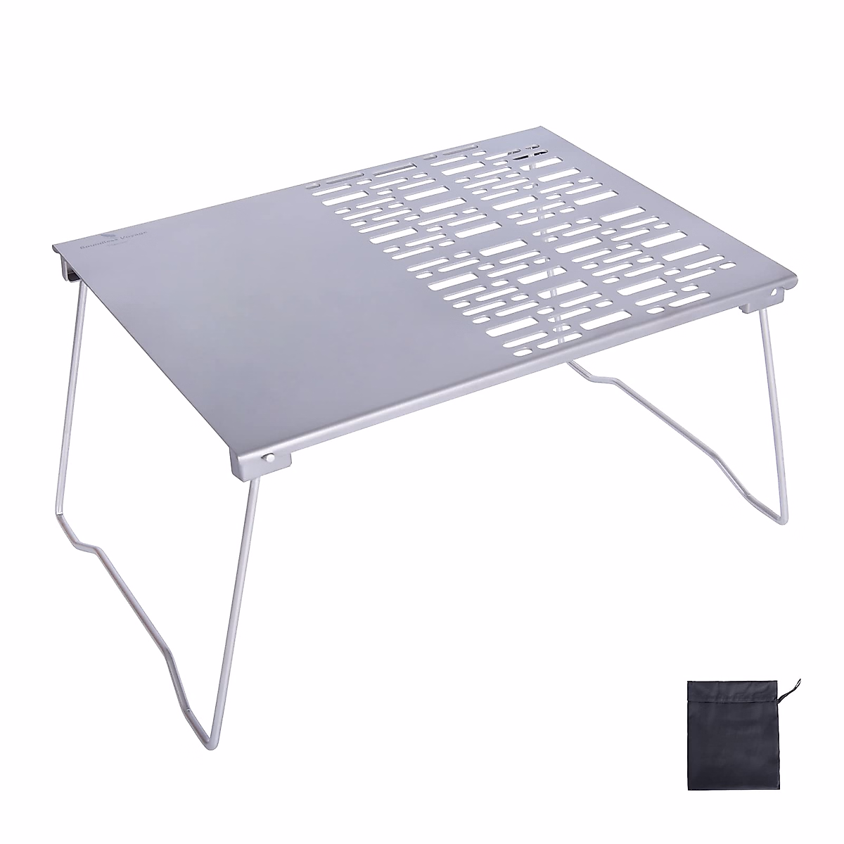 Boundless Voyage Titanium Folding Campfire Grill Portable Outdoor Camping Barbecue Grill Grate with Legs