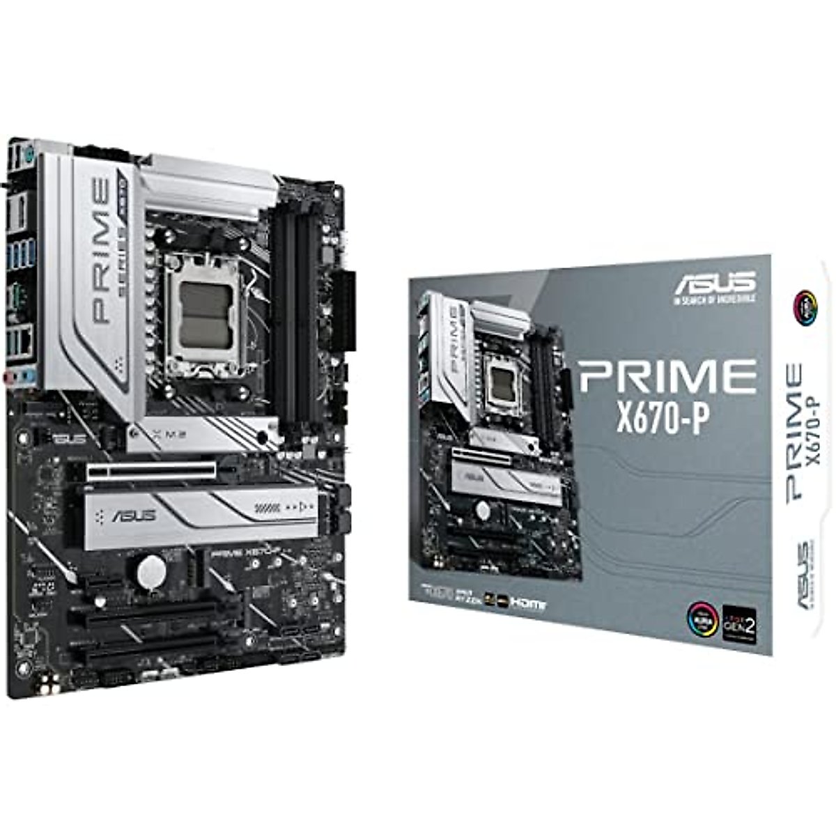 ASUS Prime X670-P Socket AM5 (LGA 1718) Ryzen 7000 ATX Motherboard(DDR5, 3xM.2 Slots, USB 3.2 Gen 2x2 Type-C®, USB4® Header, and 2.5Gb Ethernet)