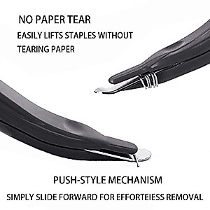 LONGKEY Professional Magnetic Staple Remover Puller Rubberized Staples Remover Staple Removal Tool for School Office and Home 3 PCS Black
