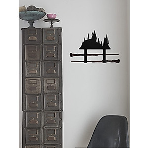 Biggun 2-Tier Wall-Mounted Pine Wood Magic Wand Display Stand - Black