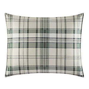 Eddie Bauer - Queen Comforter Set, Reversible Cotton Bedding with Matching Shams, Plaid Home Decor for All Seasons (Timbers Green, Queen)