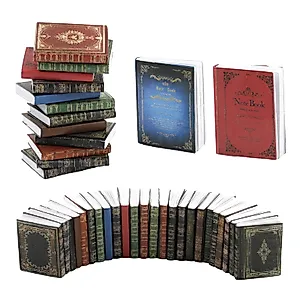 48pcs 1:12 Scale Miniatures Dollhouse Books, Assorted Timeless Miniatures Books Dollhouse Decoration Accessories Mini Miniatures Books for Christmas Pretend Play