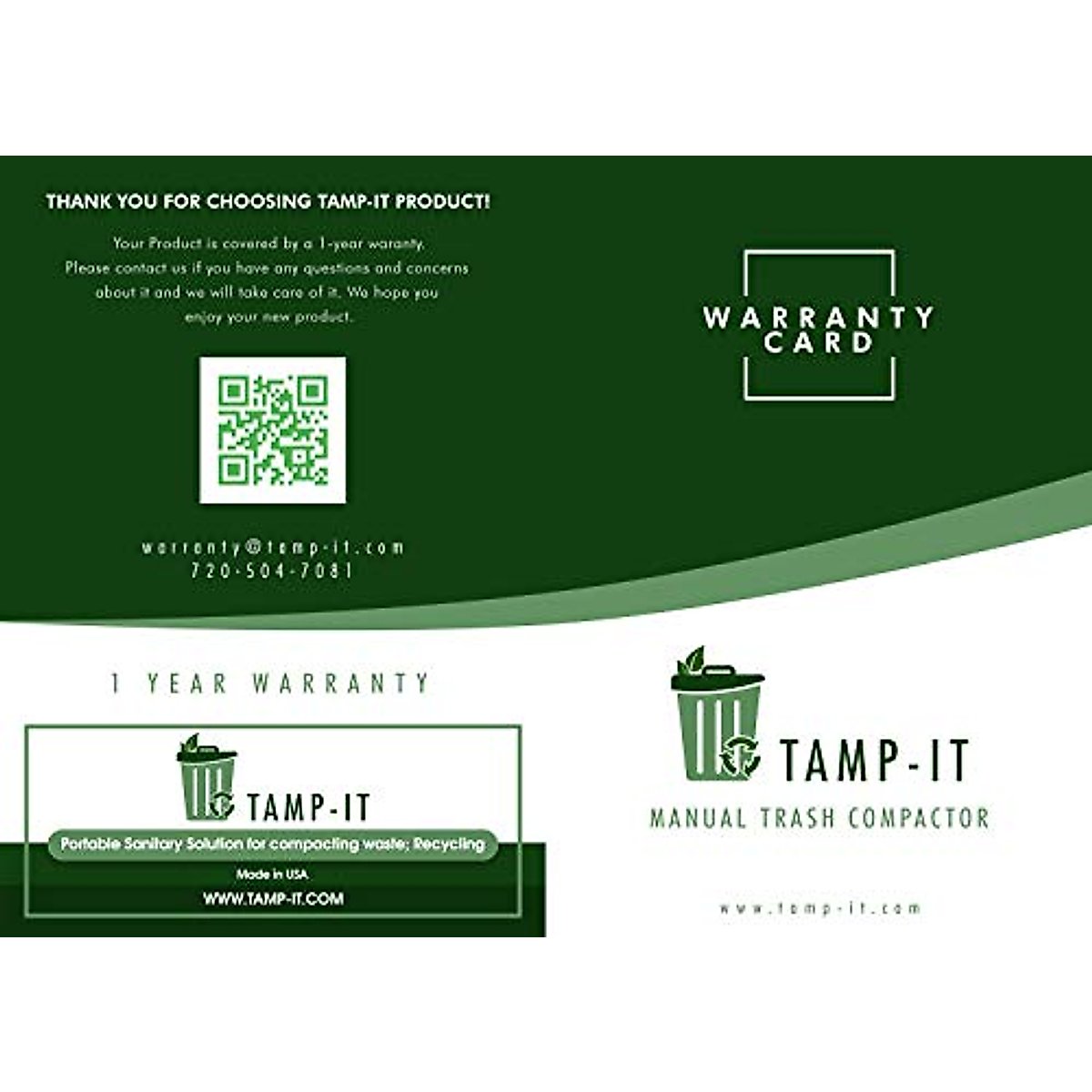 TAMP-IT Mighty Mini Manual Trash Compactor Frees Up Space in Bins, Receptacles, Dumpsters Reduce Trips to Dispose Trash Cost Effective (18" - 7 1/2" D)