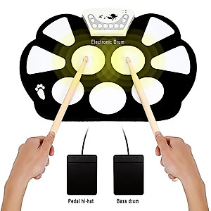 Artempo Portable Roll Up Drum Electronic Drum Pad with Drum Sticks – Foldable, USB MIDI Connection, Record Function