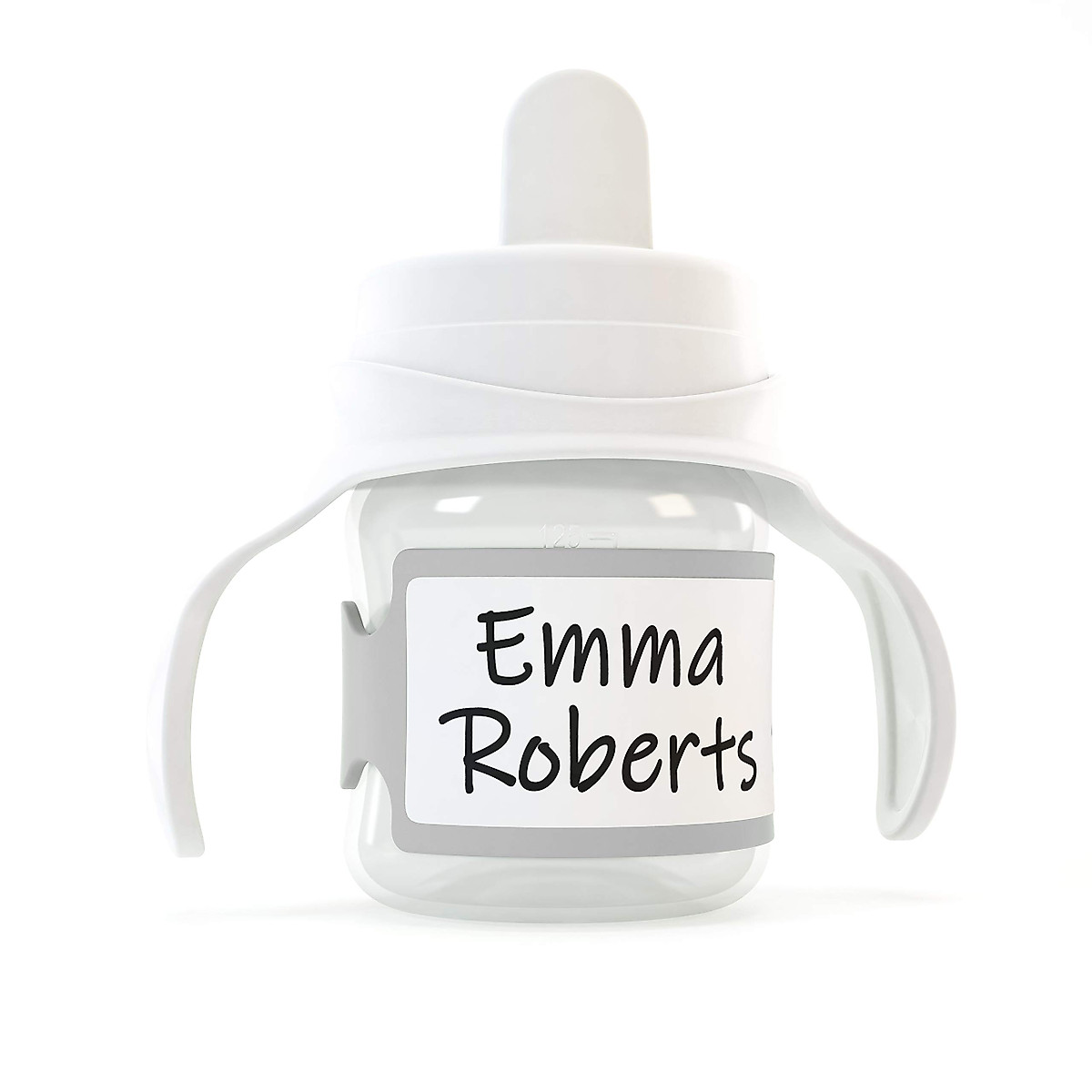 Pumpkin Doodle Permanent Write-on Labels for Bottles/Sippy Cups/Food Containers 6pcs (Grey)