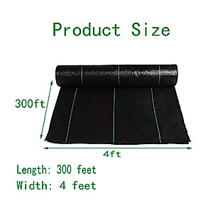 MICROMALL Premium 4oz Pro Weed Barrier Landscape Fabric 4ft x 300ft, Weeds Control for Flower Bed, Mulch, Pavers, Edging, Garden Stakes or Any Heavy Duty Outdoor Project