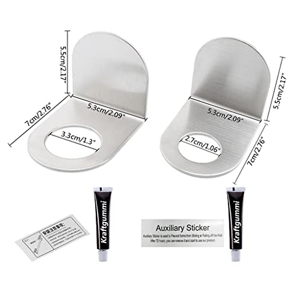 Stainless Steel Wall Mount Soap Shower Gel Dispenser Bottle Holder Hook Hanging Kitchen Shelf Organizer Rack