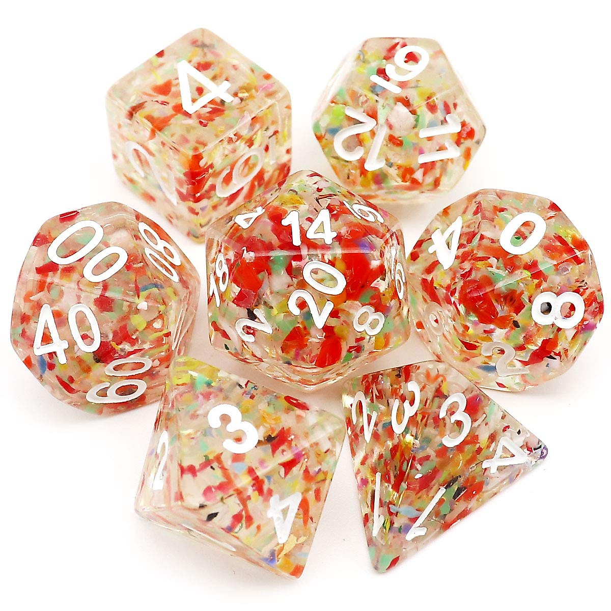 Haxtec Christmas Dice Resin DND Dice Set 7PCS Polyhedral D&D Dice Role Playing Dice Games as Dungeons and Dragons-Eternal Carp