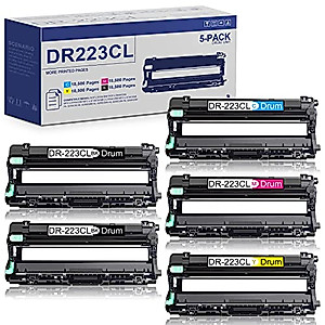 GULOYA Compatible Drum Unit Replacement for Brother DR223CL DR-223CL DR223 Compatible with MFC-L3770CDW, HL-3270CDW, HL-3290CDW, DCP-L3510CDW, DCP-L3550CDW Printer(2BK+1C+1M+1Y,5-Pack)