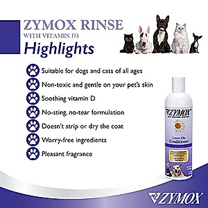 ZYMOX Leave-in Conditioner with Vitamin D3 for Cats & Dogs, 12oz