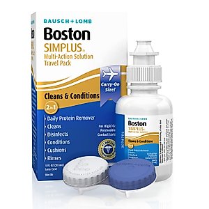 Boston Simplus Contact Lens Solution, for Gas Permeable Contact Lenses, Contact Lens Case Included, 1 Fl Oz