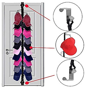 Over Door Hanging Storage Chain with 20 Stainless Steel Clips, Toy Storage Chain Multipurpose Organizer for Your Toys, Sun Visors, Hats, Cap, Scarves, Gloves, towel, Jewelry, etc.