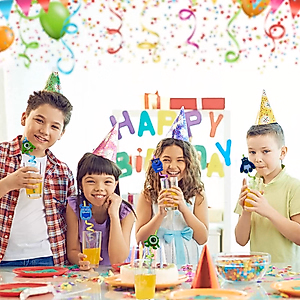 24Pcs Monsters Inc Birthday Party Supplies Reusable Drinking Straws,8 Designs Monsters Inc Party Favors with 2 Cleaning Brush