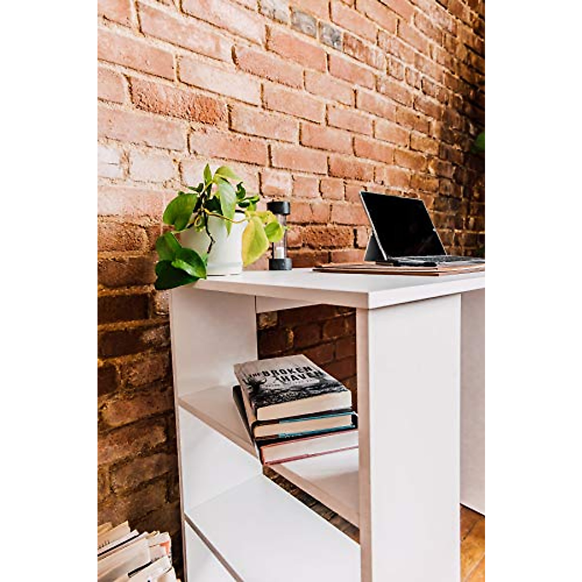 OneSpace Monroe 3 Shelve Computer Desk, White