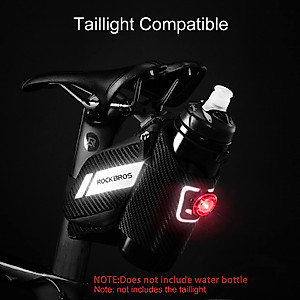 ROCKBROS Bike Saddle Bag Bike Seat Bag with Water Bottle Holder Bicycle Bag Under Seat Waterproof for Road Bike