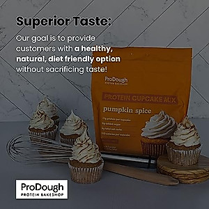 ProDough High Protein- Gluten Free Cupcake Mix, Low Carb, 13g of Protein per Cupcake, No Added Sugars, Keto Friendly, Makes 12, Healthy Dessert (Vanilla)