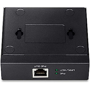 TRENDnet Gigabit PoE+ Repeater/Amplifier, 1 x Gigabit PoE+ in Port, 1 x Gigabit PoE Out Port, Extends 100m for Total Distance Up to 200m (656 ft), Supports PoE(15.4W) & PoE+(30W), Black, TPE-E100