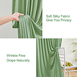 10x10 Sage Green Backdrop Curtain for Parties Wrinkle Free Dark Green Photo Curtains Backdrop Drapes Fabric Decoration for Baby Shower Birthday Party Photography 5ft x 10ft,2 Panels