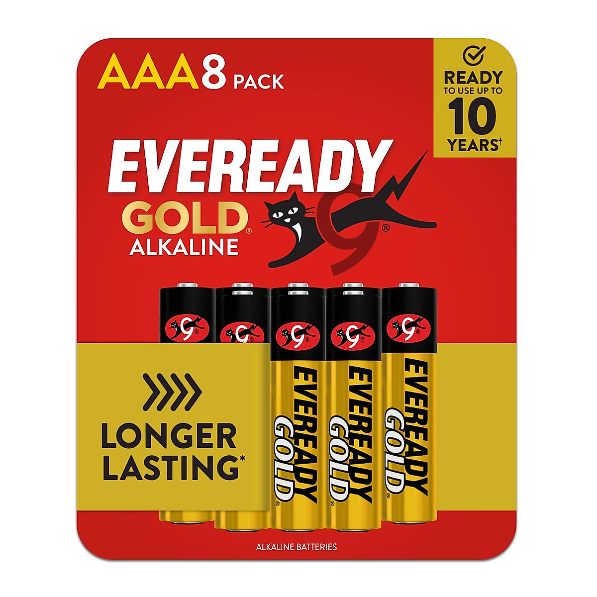 Eveready Gold Alkaline AAA Batteries, 8 Pack of Triple A Batteries