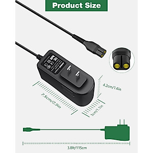 Charger for QP2520 QP2520/90 QP2520/72 QP2520/70 Shaver Power Cord for A00390 Series All-in-One Grooming Trimmer Hybrid Electric Razor, JOVNO 4.3V 70mA Adapter Power Supply