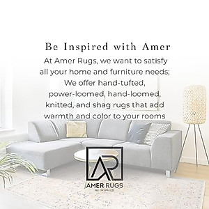 AMER Rugs Bohemian Seaford Collection, Indoor/Outdoor 8x10 Area Rug, Rugs for Living Room, Bedroom, Dining Room, Kitchen - Beige/Blue