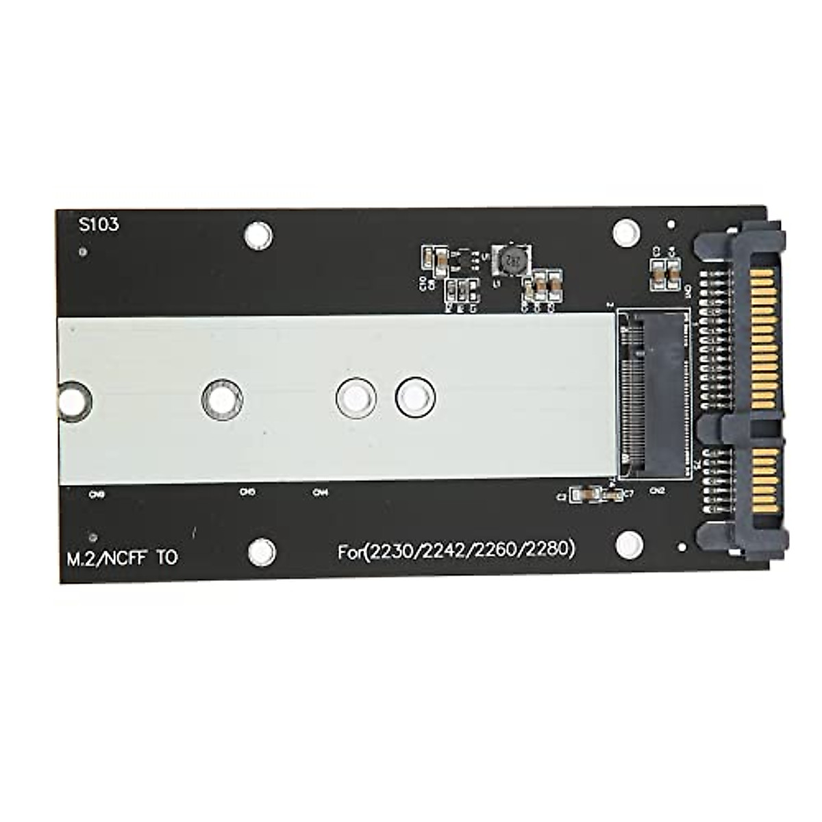 Gaeirt SSD Converter Adapter, Mass Storage Interface SSD Converter Card Easy to Use PCB Material for B Key M.2 NGFF SSD