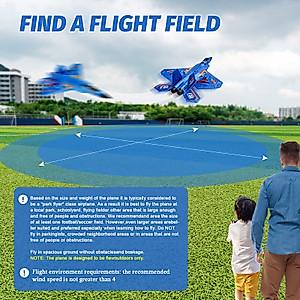 ANTSIR Remote Control Plane F-22 Raptor, 2.4Ghz Smart Gyroscope RC Airplane with Light Strip, Jet Fighter Toy Gift for Kids Beginner (Blue)