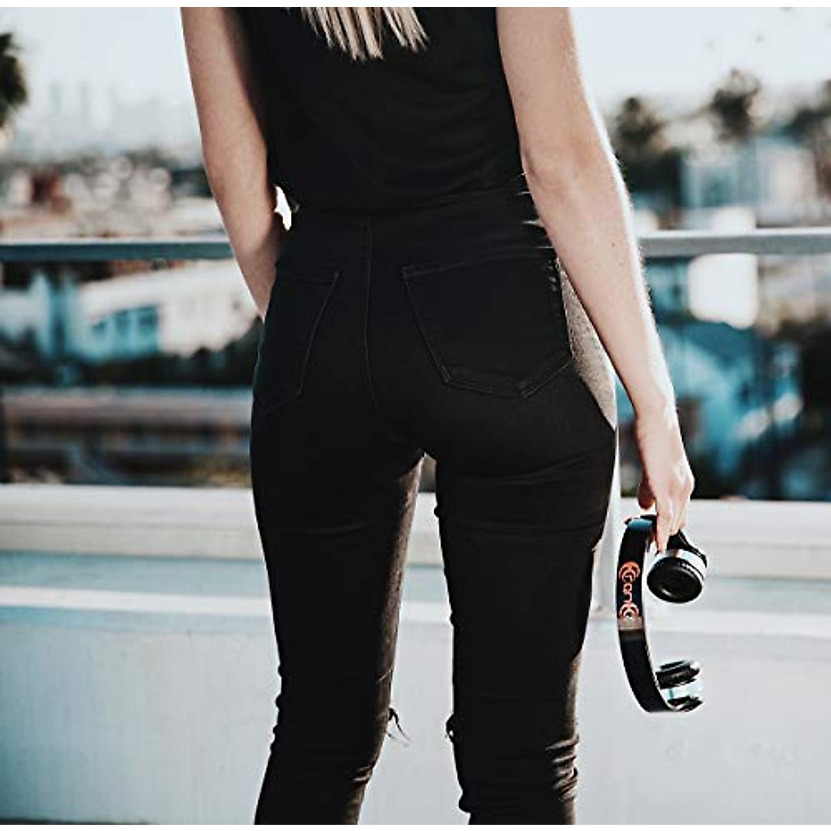 Krankz Classic Bluetooth Headphones Wireless Headphones On-Ear with Microphone, 45 Hours of Playtime for Fitness, Workout, Travel, Work Headphones. Black