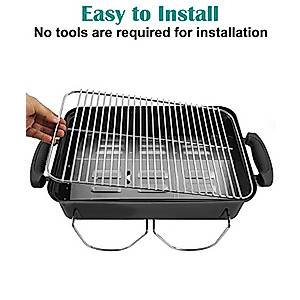 EasiBBQ 80631 Stainless Steel Grill Grate for Weber Go-Anywhere Charcoal and Gas Grill, Replaces 70211, 3634, 67195, 16" x 10"