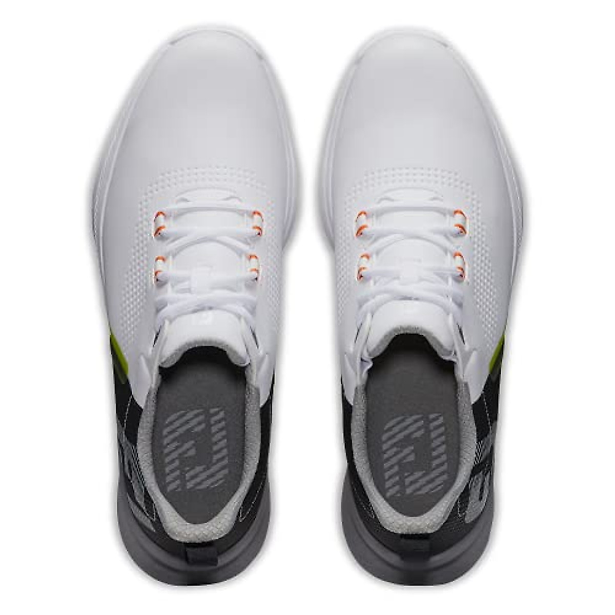 FootJoy Men's FJ Fuel Golf Shoe, White/Black/Orange, 10.5