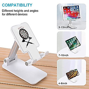 Darts Cell Phone Stand for Desk Foldable Phone Holder Height Angle Adjustable Sturdy Stand White-Style