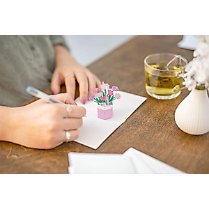 Lovepop Flower Pot Notecard 4-Pack Pop Up Cards, Paper Flower Bouquet Cards, Thank You Cards With Envelopes, Thank You Notes Greeting Cards, 3D Card, Greeting Card, Pop Up Notecard
