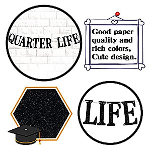 Quarter Life Crisis Banner, Fun Birthday Bunting Sign, Happy 25th/30th Birthday Party Decoration Supplies, Birthday Party Backdrop, Black Glitter