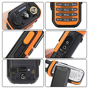 Baofeng UV-5R Upgrade Ham Radio Handheld Dual Band Long Range Two Way Radio for Adults UV-21R Rechargeable Walkie Talkies with Earpiece and AR-771 Orange Antenna Full Kit