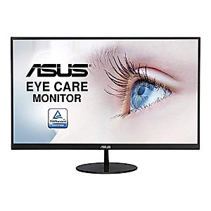 ASUS VL249HE 23.8” Eye Care Monitor, 1080P Full HD, 75Hz, IPS, Adaptive-Sync/FreeSync, Eye Care, HDMI VGA, Frameless Slim Design, VESA Wall Mountable