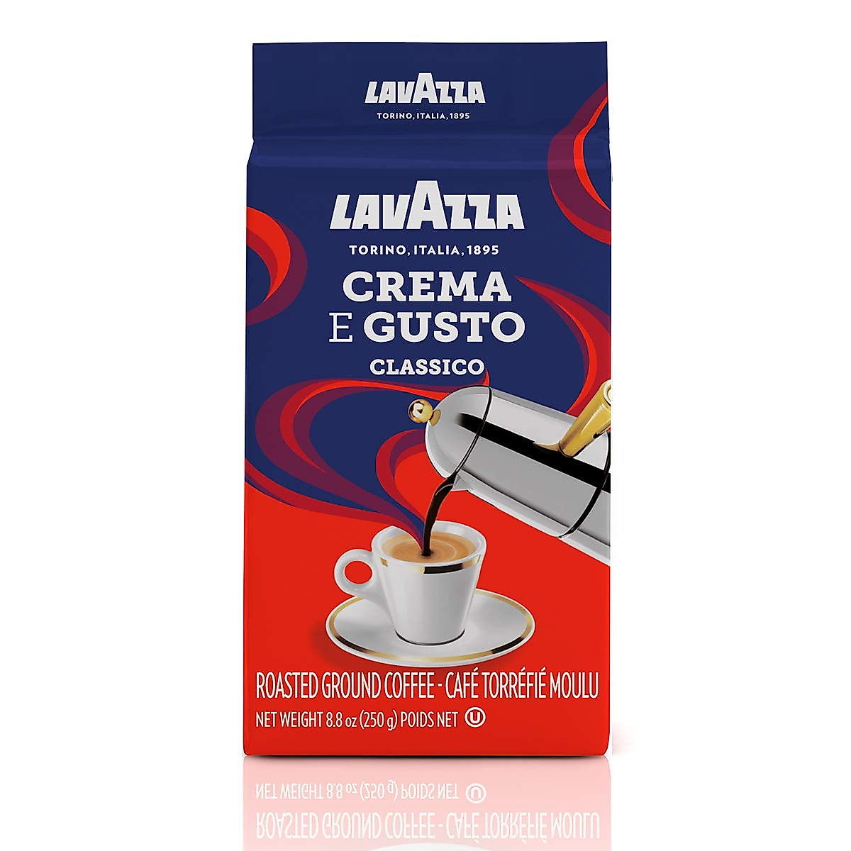 LavAzza medium roast Crema e Gusto Ground Coffee 8.80 oz (Pack of 8)