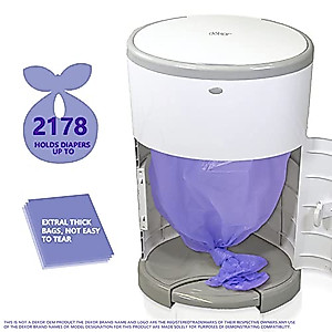 Refills Compatible with Dekor Classic Diaper Pail Refills 4 Pack Diaper Pail Liners Lavender Scent