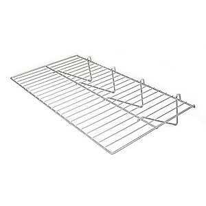 Econoco Deluxe 12" D x 23-1/2"W Straight Shelf for Grid Panel -Box of 6- (Chrome)
