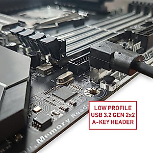 LINKUP - USB 3.2 Gen 2x2 20Gbps USB-C Type Internal Panel Cable Mount Motherboard Header Extension Adapter┃20-Pin A-Key Male with Cover to USB-C Female Connector with PCI Bracket - Right Angle - 60cm
