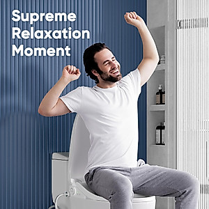 FVZ Bidet Toilet Seat Elongated Smart Heated Toilet Seat with Warm Water & Dryer, Feminine & Child Wash, Self-Clean Stainless Steel Nozzle, Adjustable Water Pressure, Slow Close Lid