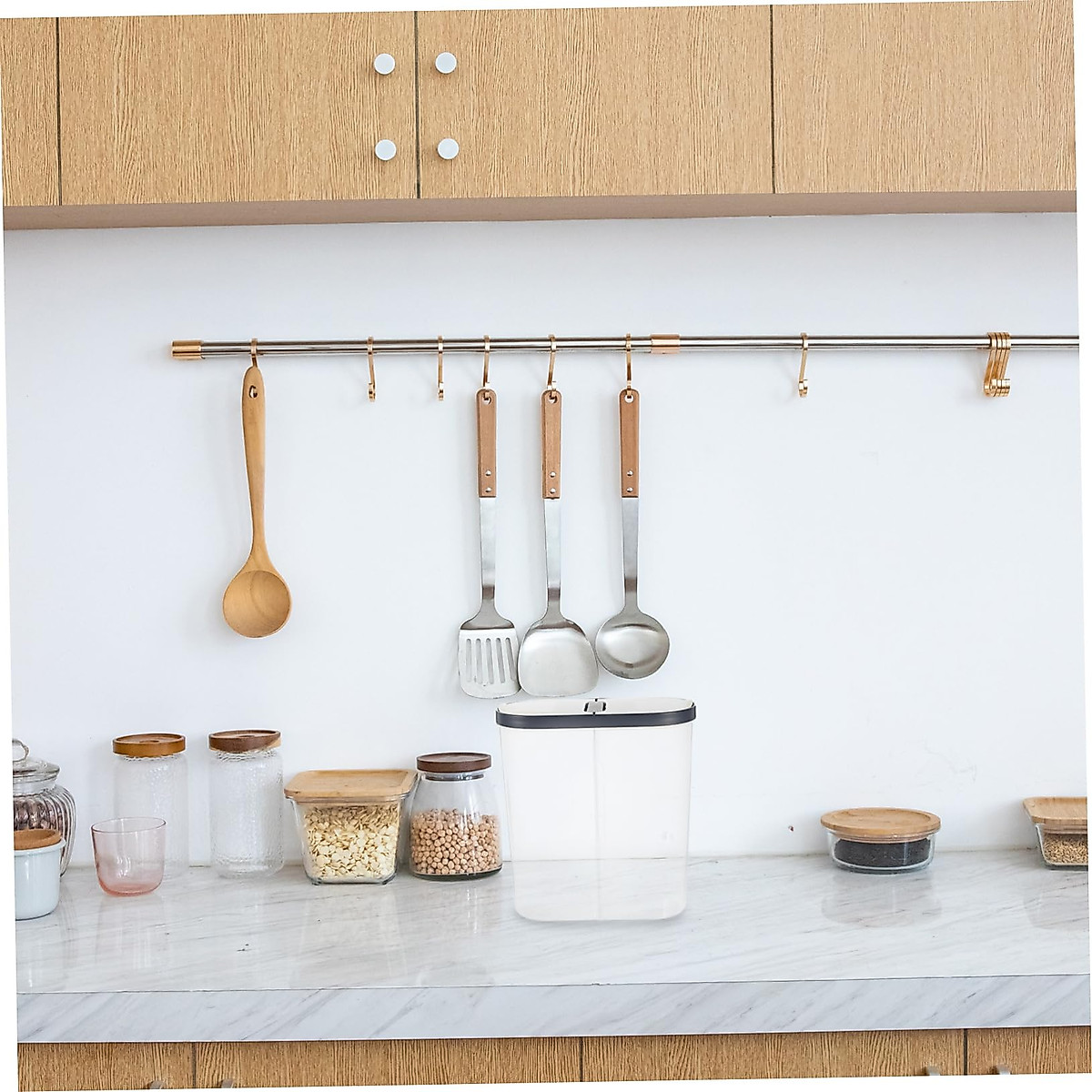 CAXUSD Airtight Rice Dispenser Storage Container Sealed Grain Storage Box for Rice and Cereal Dry Food Box with Compartment Kitchen Pantry Organization