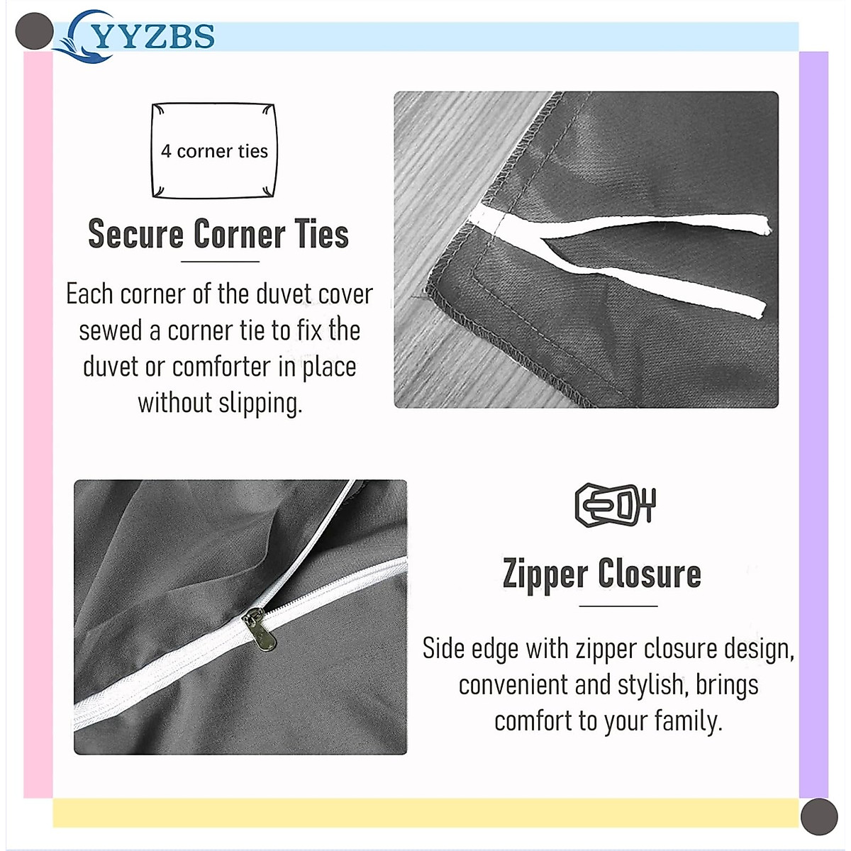 Elephant King Bedding Set Ethnic Duvet Cover 3-piece Set for Bedroom Decor Soft Microfiber Comforter Cover 104x90 Inches and 2 Pillowcases, with Zipper Closure and Ties