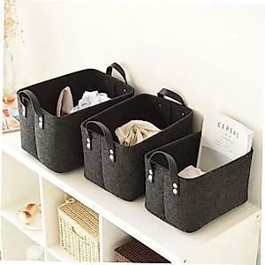 Zerodeko 1pc Shelf Organizer Bins Nursery Toys Felt Storage Bag Cube Organizer Laundry Basket Felt Storage Bin Portable Felt Basket Collapsible Shelves Portable Basket Household Toy Basket