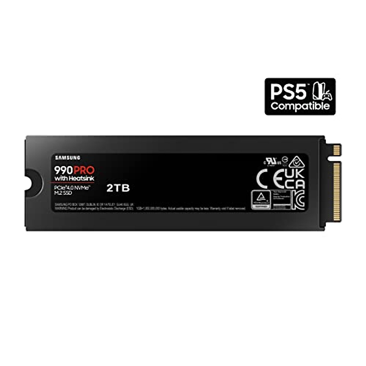 SAMSUNG 990 PRO w/ Heatsink SSD 2TB PCIe 4.0 M.2 Internal Solid State Hard Drive, Fastest Speed for Gaming, Heat Control, Direct Storage and Memory Expansion, Compatible w/ Playstation5, MZ-V9P2T0CW