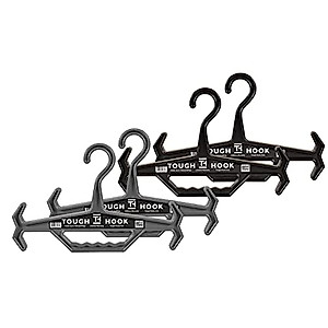 Tough Hook Original Hanger Max Pack Set of 4 | 2 Grey and 2 Black |USA Made | Multi Pack
