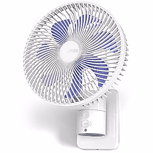 Airbition 8” Small Wall Mount Fan with Remote Control, 90°Oscillating, 4 Speeds, Timer, Included 120° Adjustable Tilt, High Velocity, 70Inch Cord, for RV Bedroom Home Office Garage