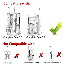 Replacement Toothbrush Heads Fits for Waterpik Complete Care 9.0 (CC-01), Care 5.0 (WP-862) Sonic Electric Tooth Brush Refill(8-pc), Pisonicleara