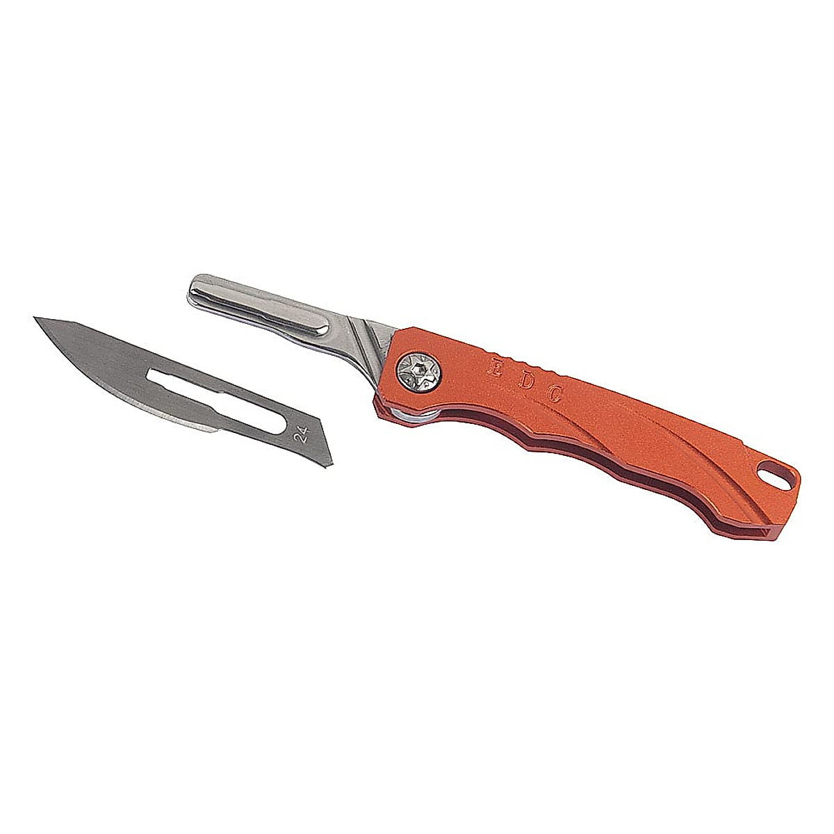 Tungyi Daily Pocket Folding Utility Knife with 10 Replaceable Quick Change Blades, Ultra Compact and Lightweight (Orange)