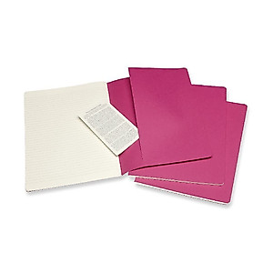 Moleskine Cahier Journal, Soft Cover, XL (7.5" x 9.5") Ruled/Lined, Kinetic Pink, 120 Pages (Set of 3)